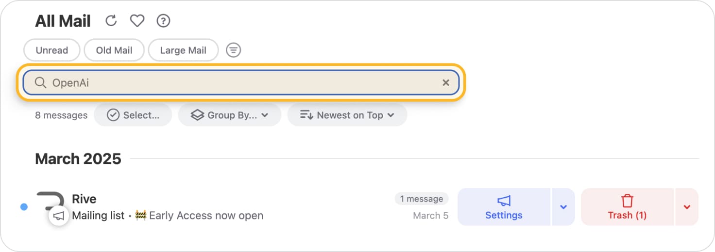 Advanced Searching in Clean Email