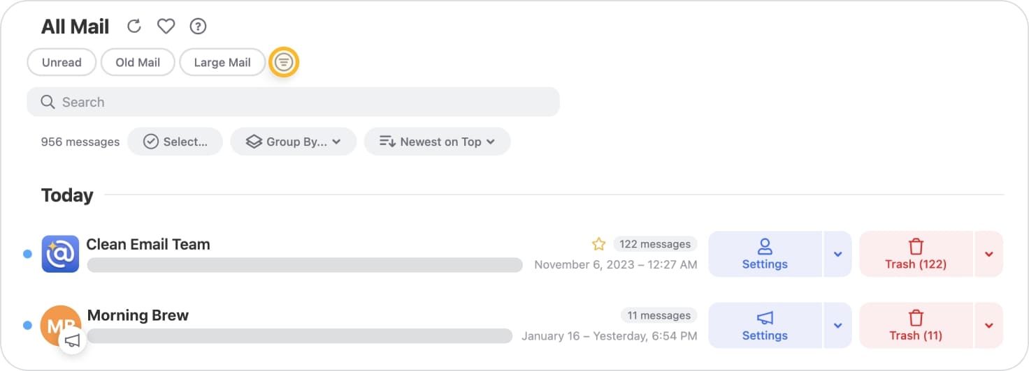 View Custom Folders from Your Email App in Clean Email