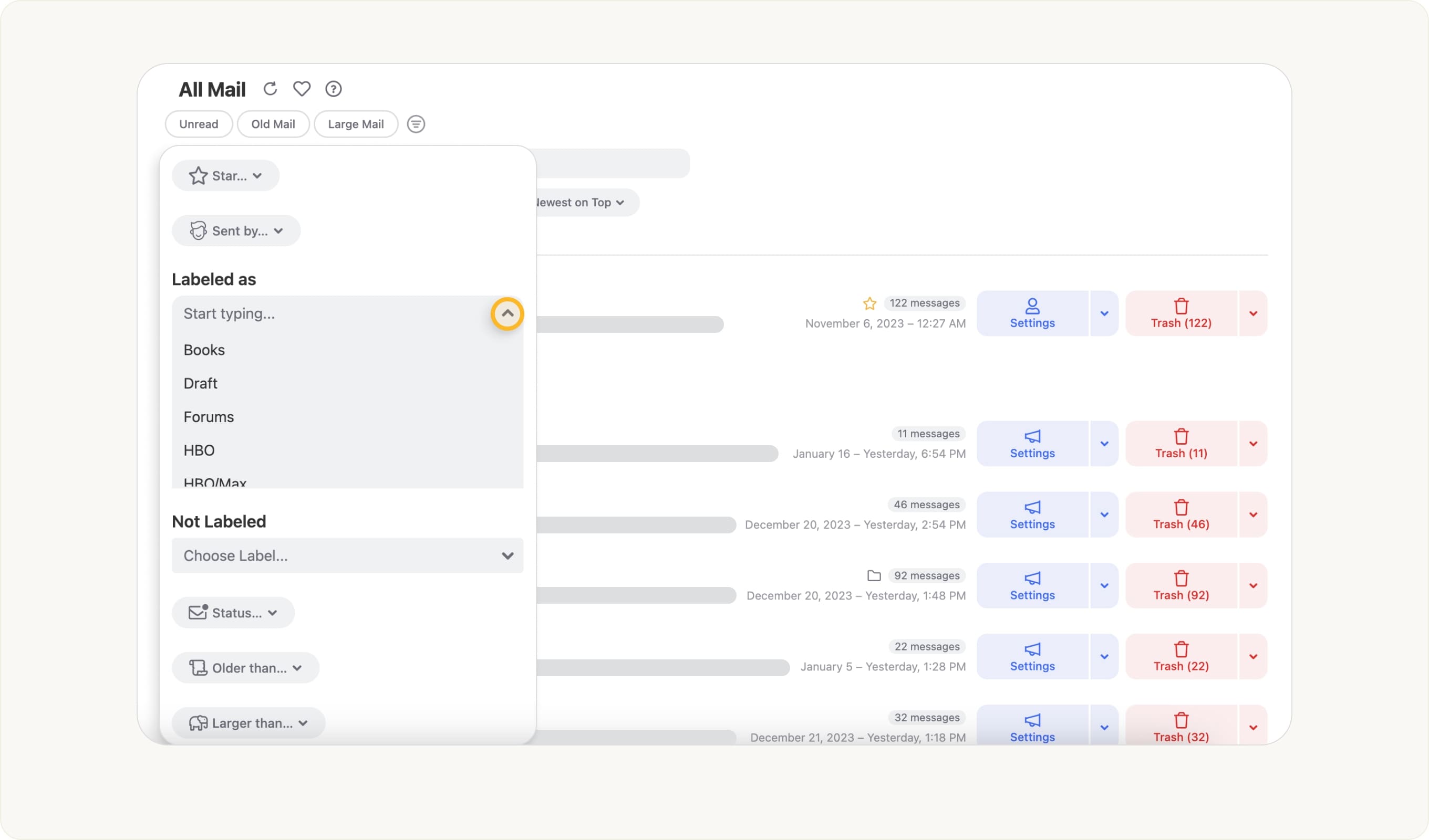 View Custom Folders from Your Email App in Clean Email