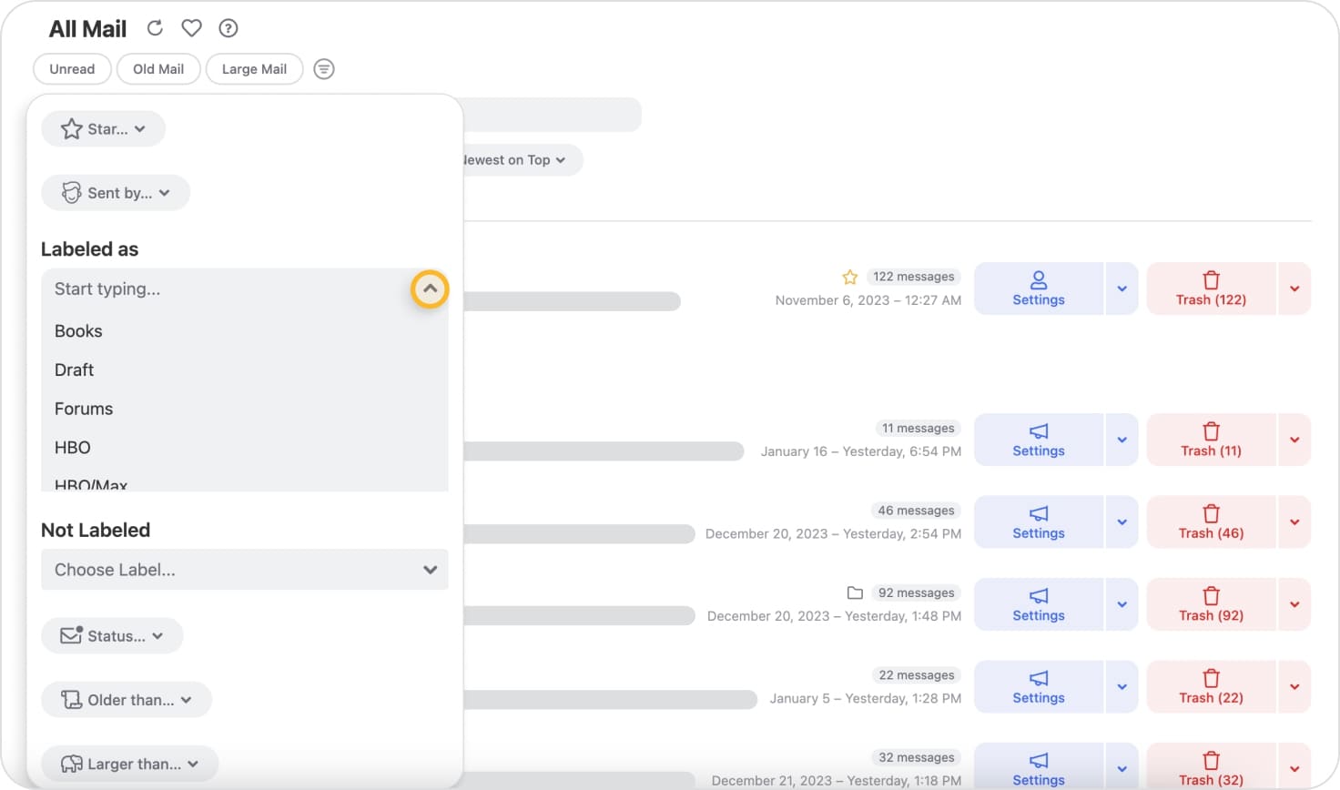 View Custom Folders from Your Email App in Clean Email