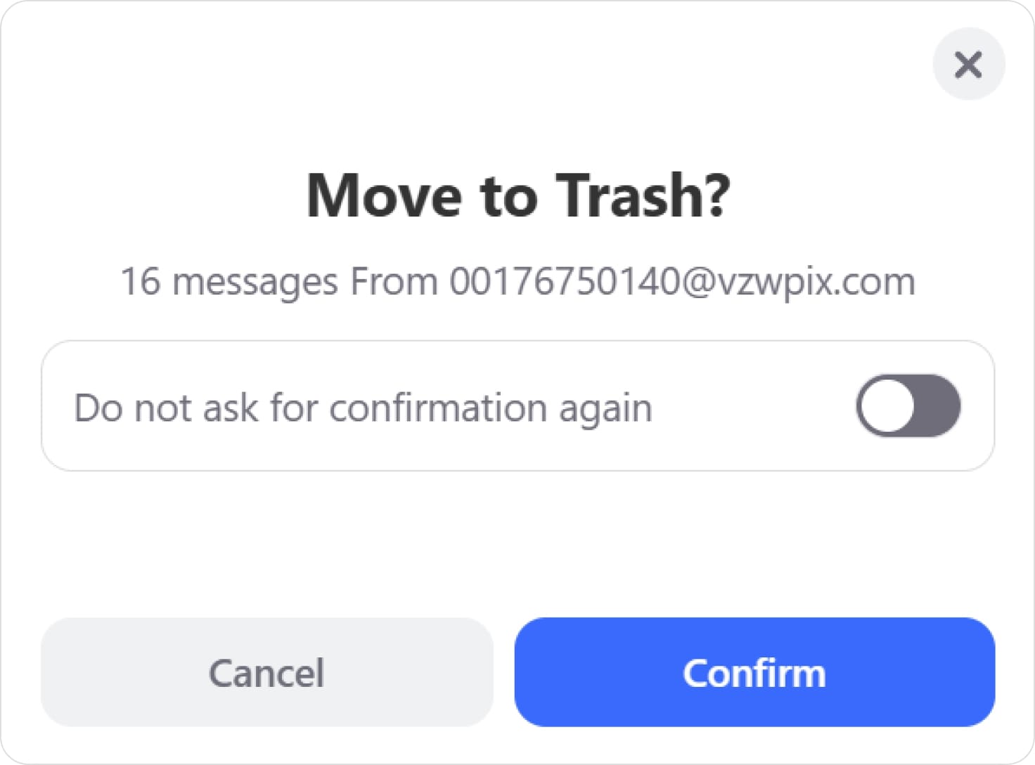 Clean Messages from Unusual Senders