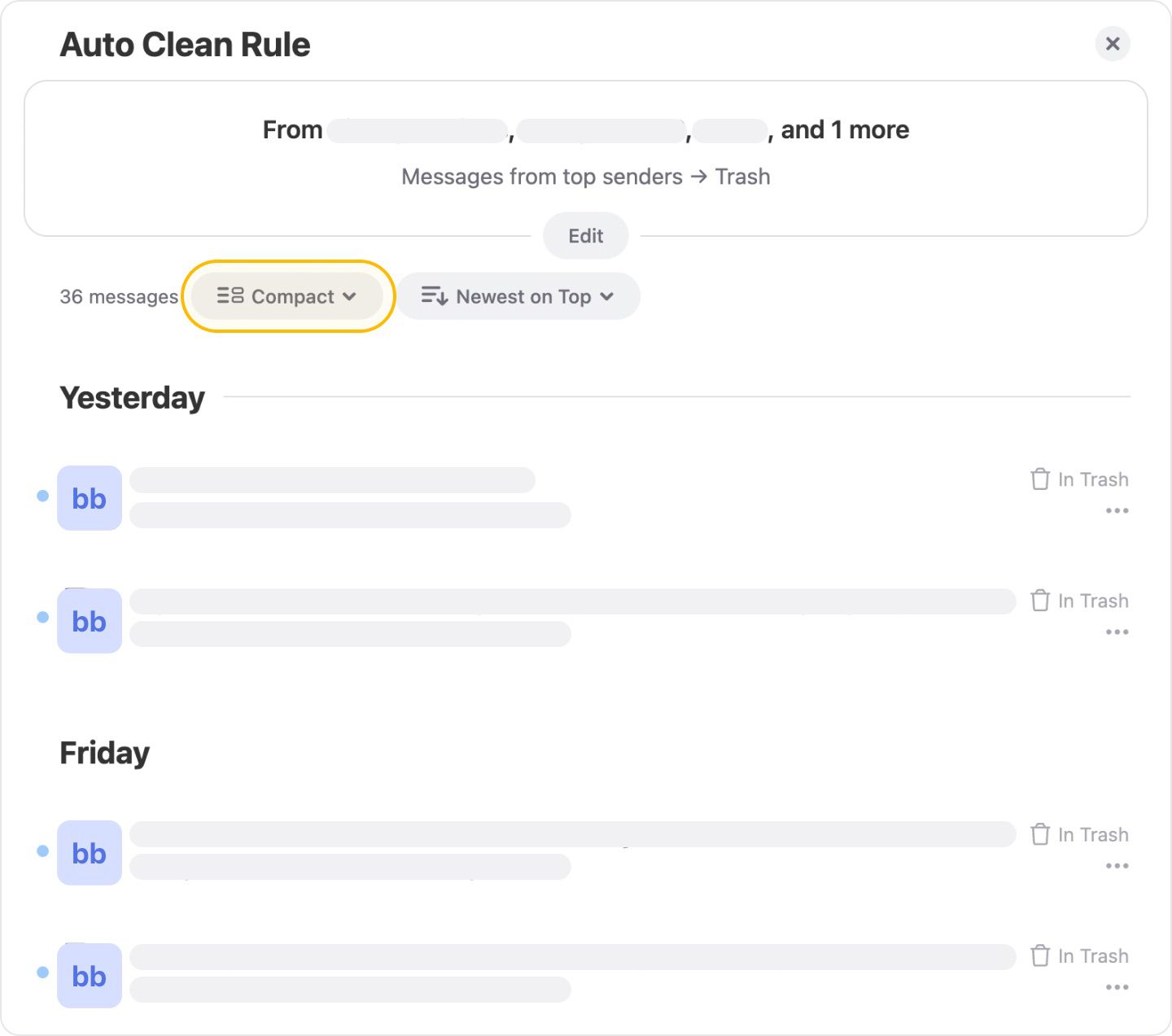 Managing Auto Clean Rules
