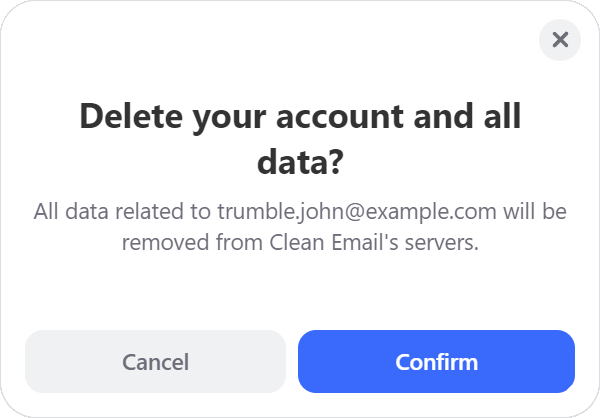 Deleting Your Email Account Data from Clean Email