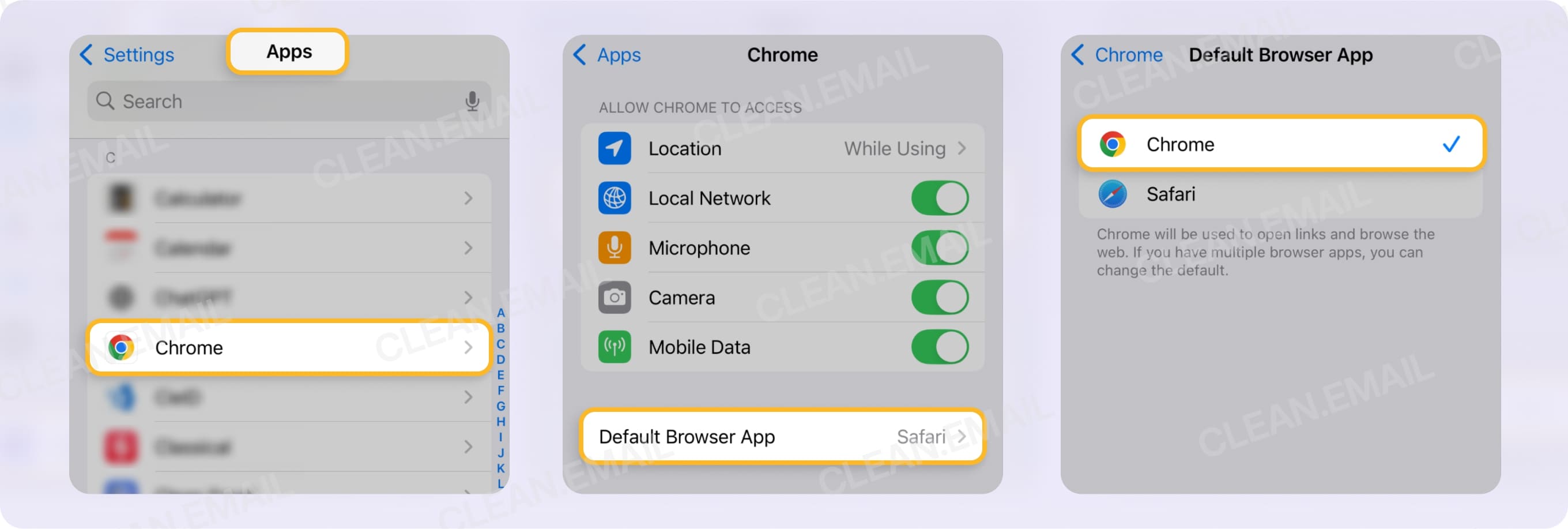 Change the Default Browser and Email Apps on iPhone and Mac