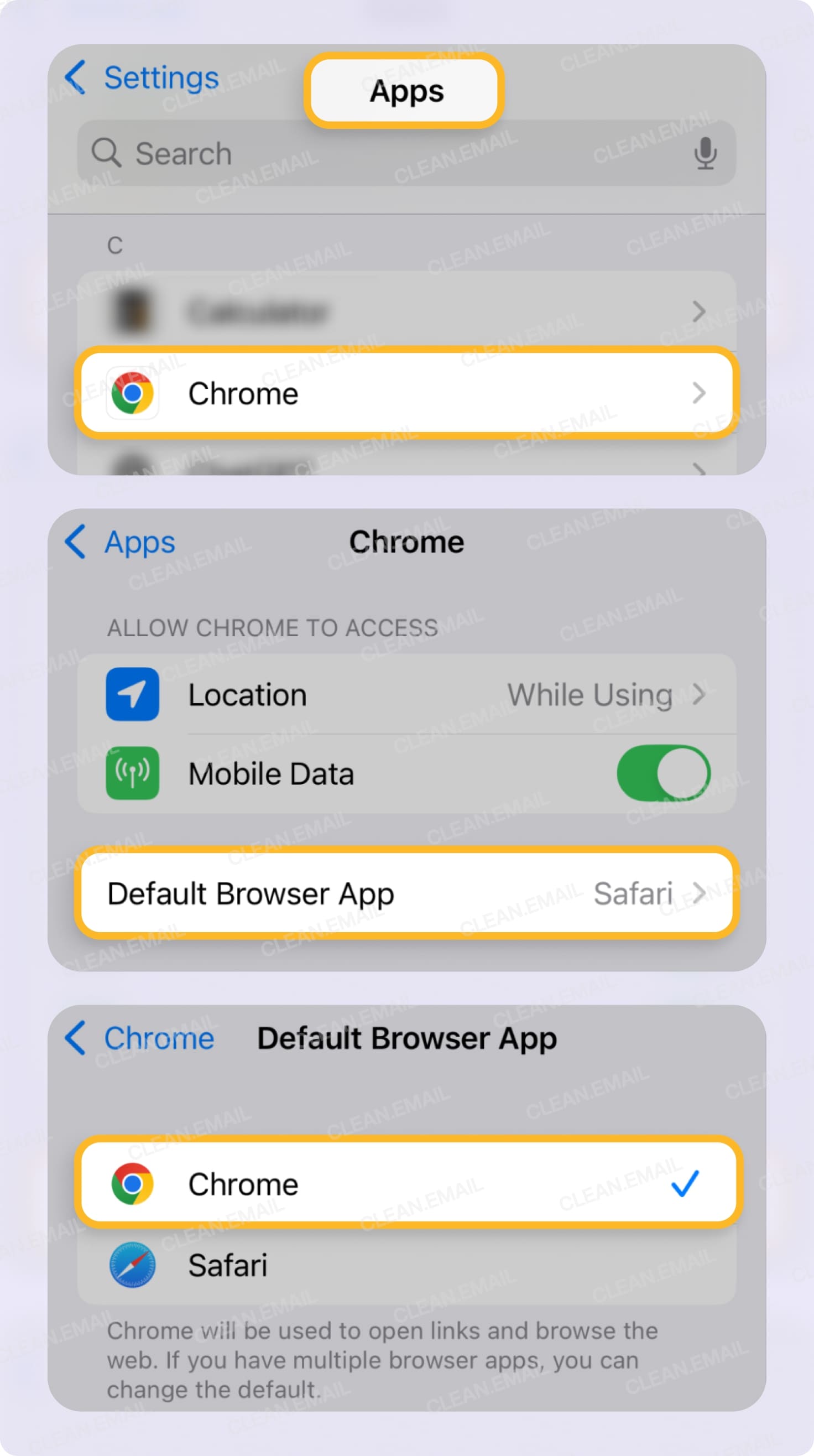 Change the Default Browser and Email Apps on iPhone and Mac
