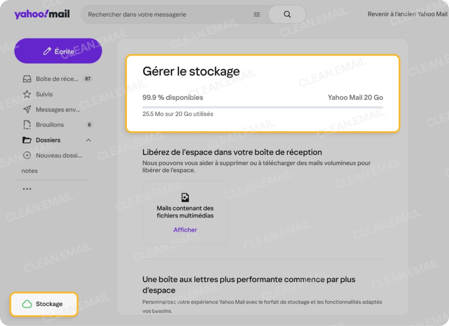 Limite de stockage Yahoo Mail : tout savoir