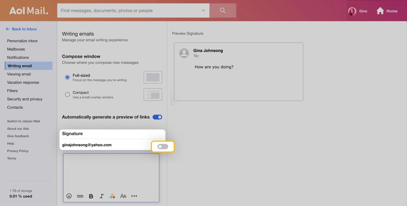 How to Create and Add a Signature in AOL | Clean Email