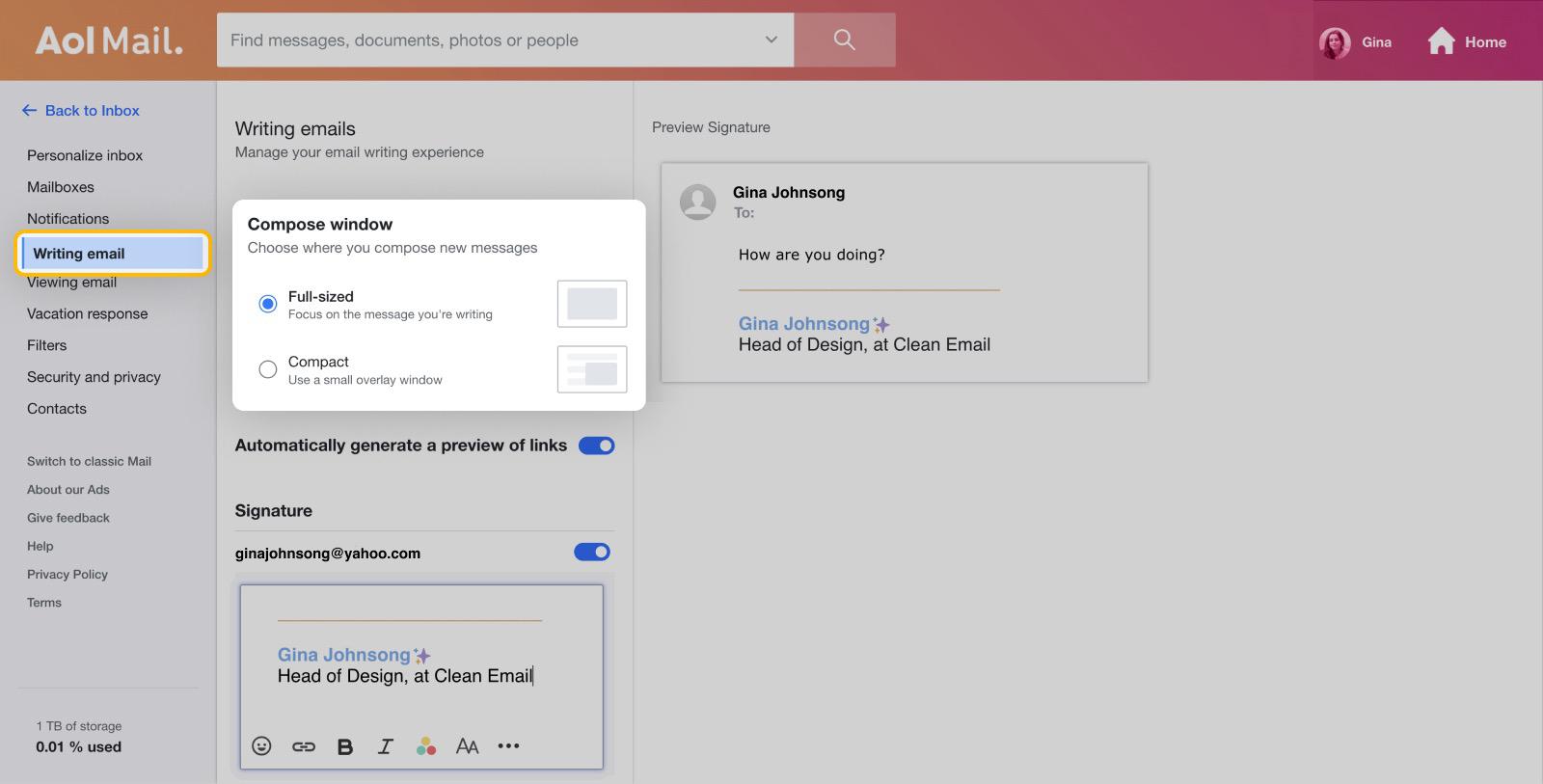 How to Create and Add a Signature in AOL | Clean Email