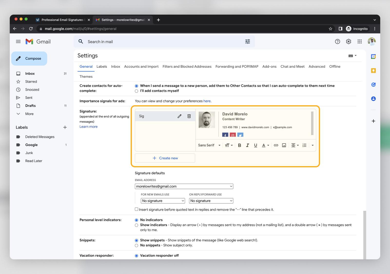 How to Create a Professional Gmail Signature