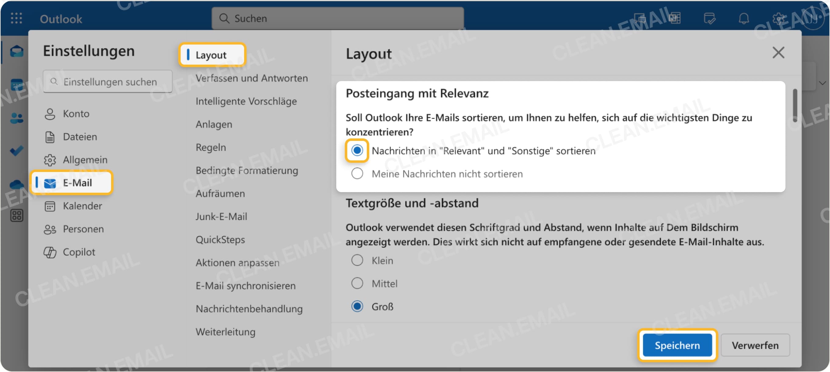 Outlook-Postfach mit Clean Email aufräumen: Anleitung 2026