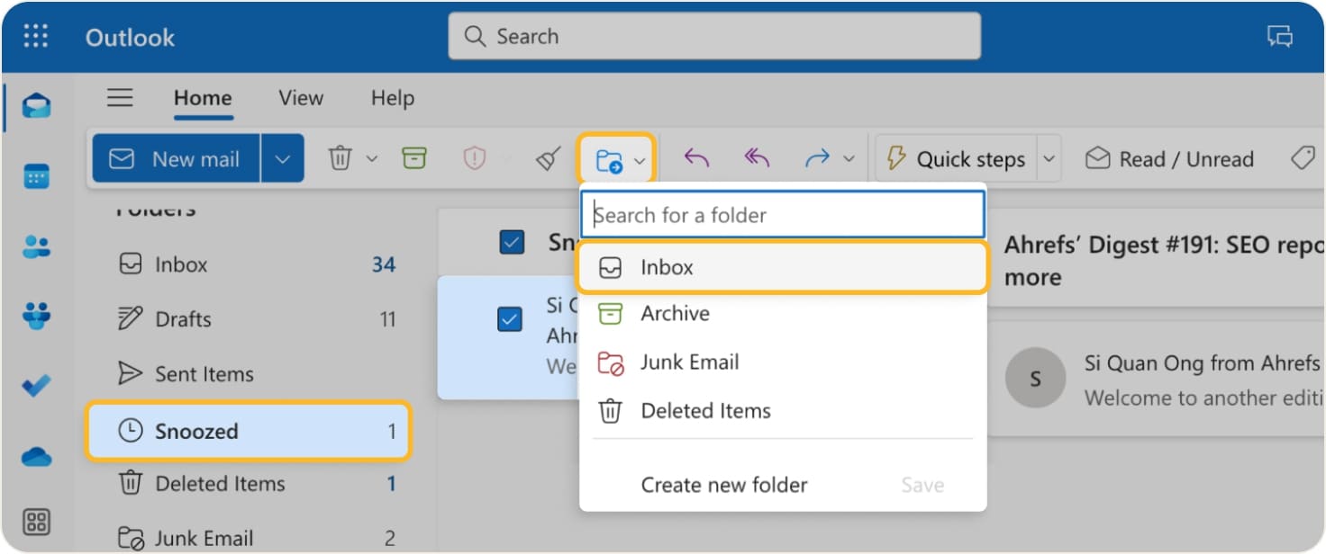 Unsnoozing an Email: Definition and Instructions