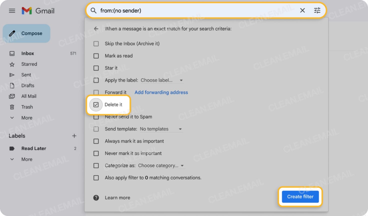 How To Block No Sender Emails On Gmail, Outlook, Yahoo
