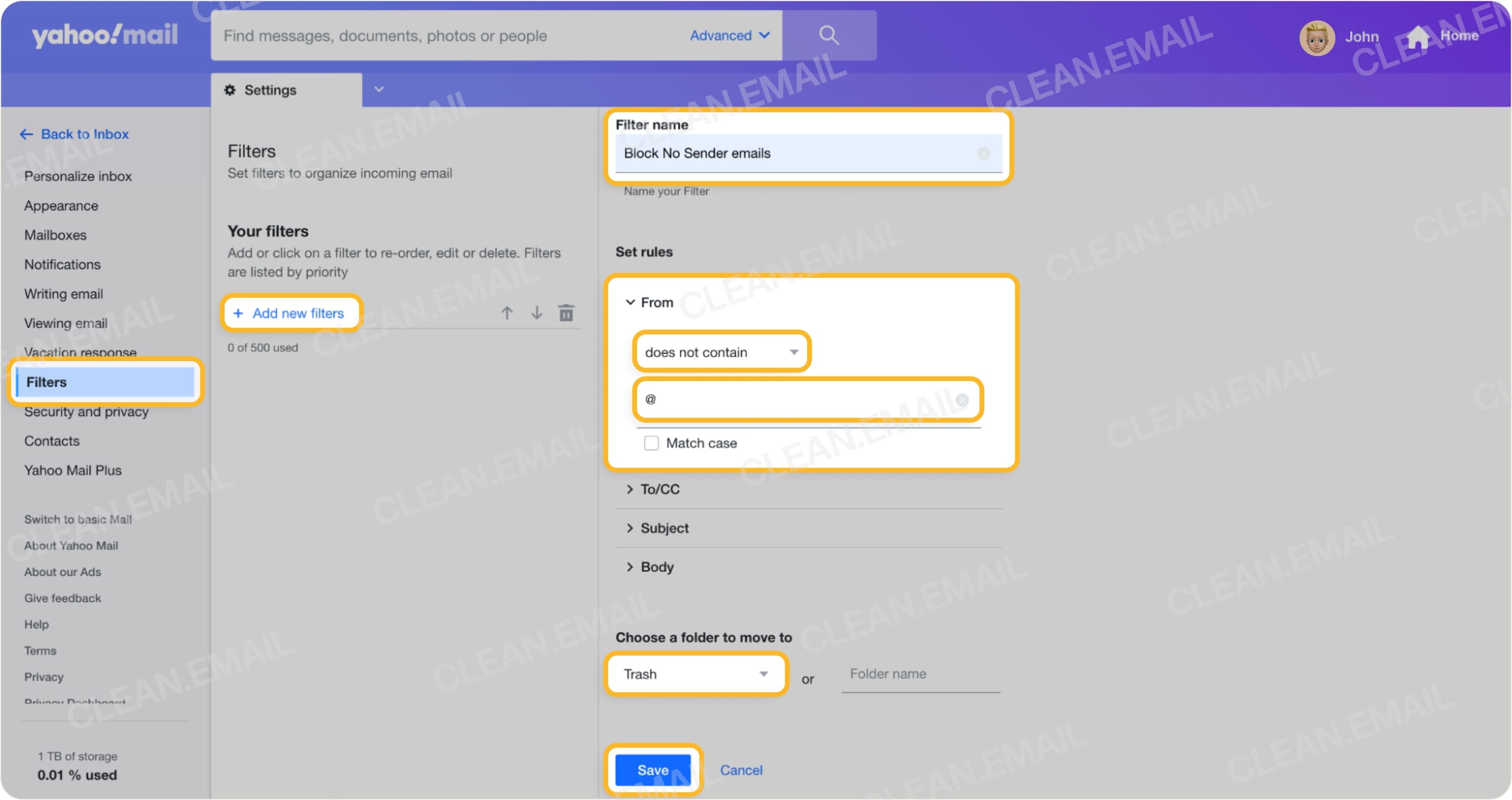How To Block No Sender Emails On Gmail, Outlook, Yahoo