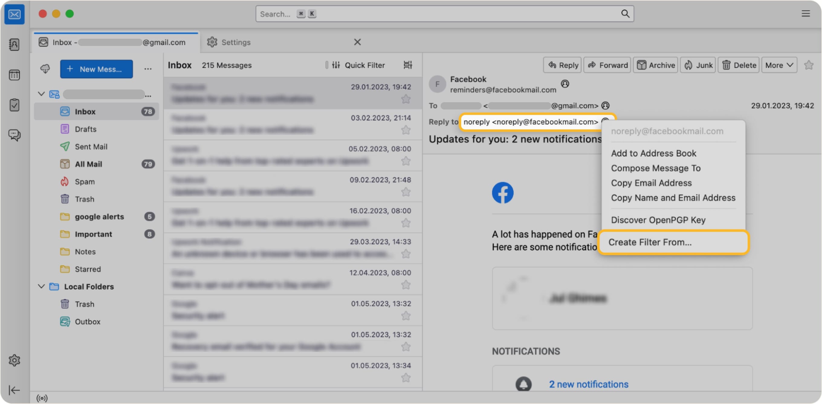 Block Unwanted Emails And Email Addresses In Thunderbird