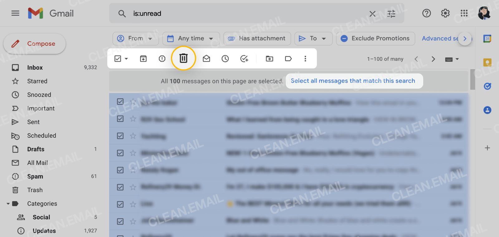 Simple Steps to Delete All Unread Emails in Gmail
