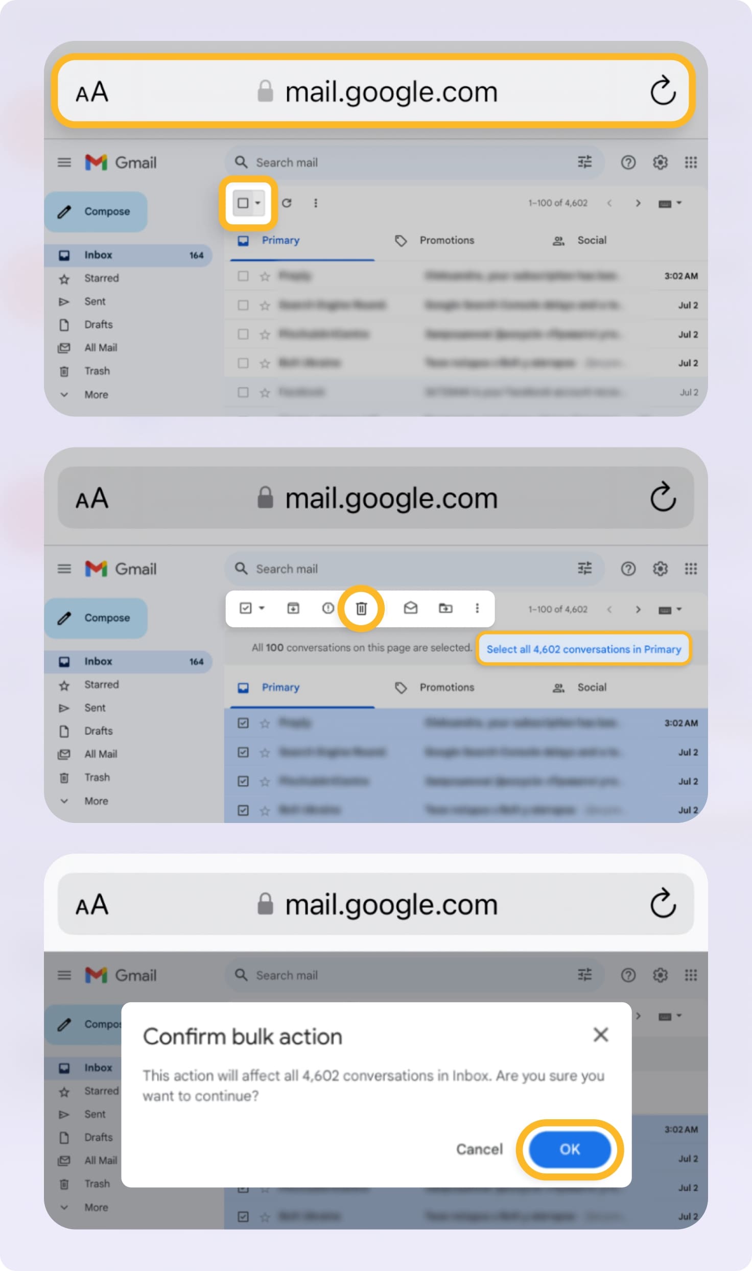 Mass Select And Delete More Than 50 Emails Easily In Gmail