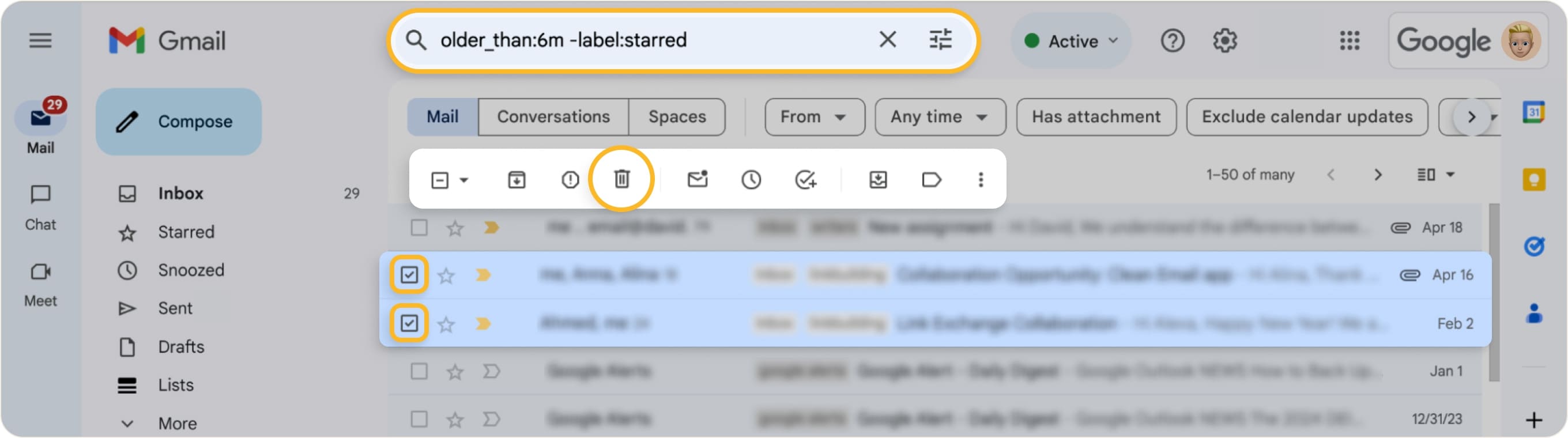 Mass Select and Delete More Than 50 Emails Easily in Gmail